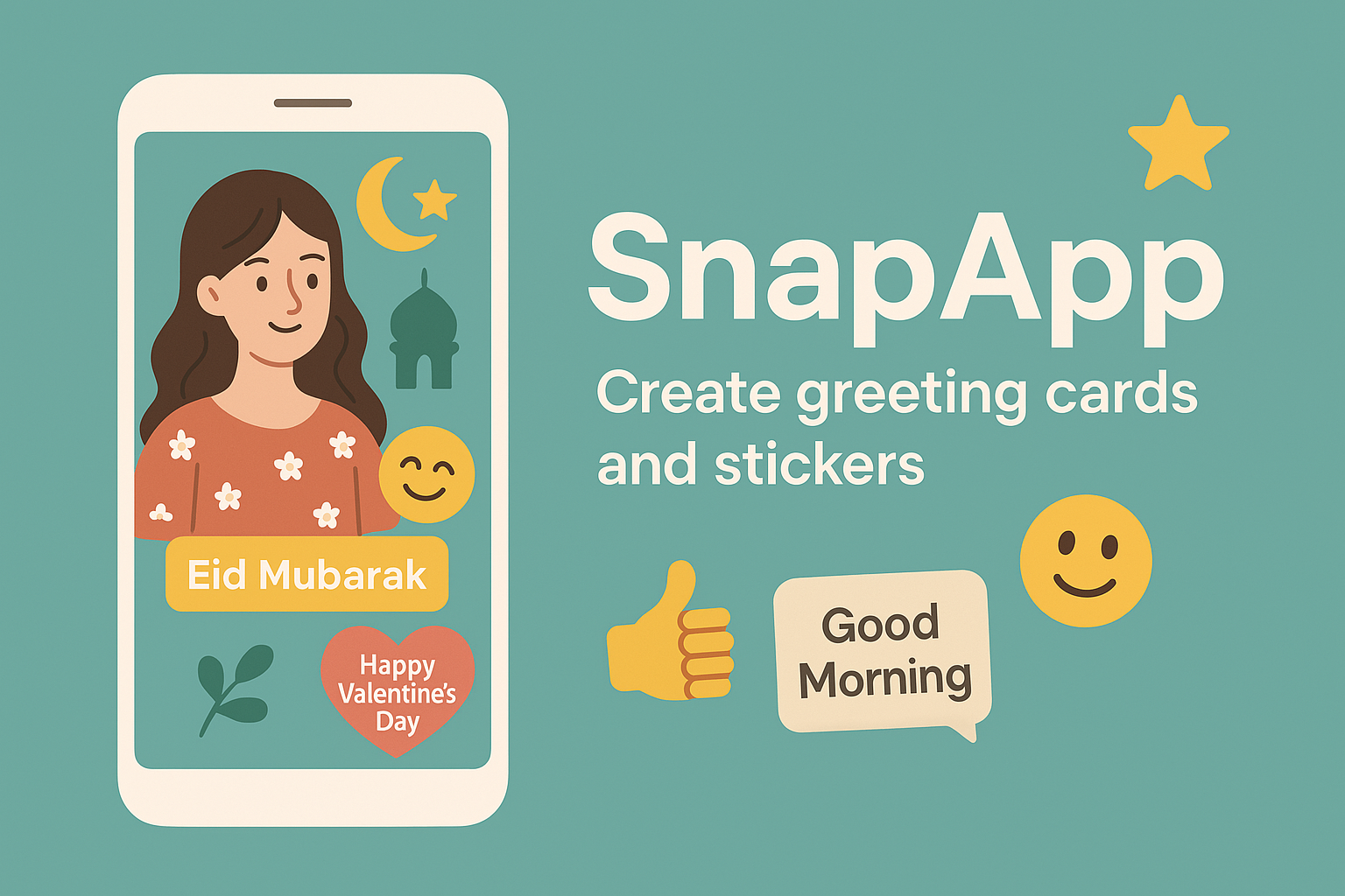 تطبيق سناب آب SnapApp: إبداع بلا حدود لتصميم البطاقات والملصقات ...